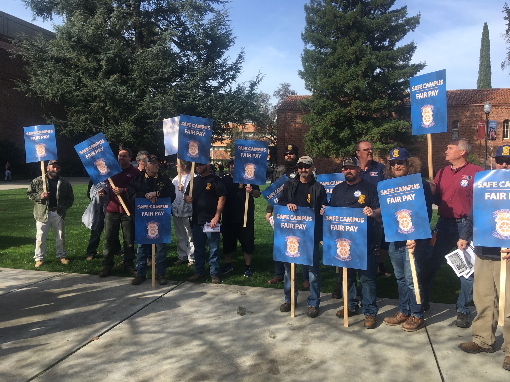Workers protest for campus safety and fair wages at CSU | Teamsters ...